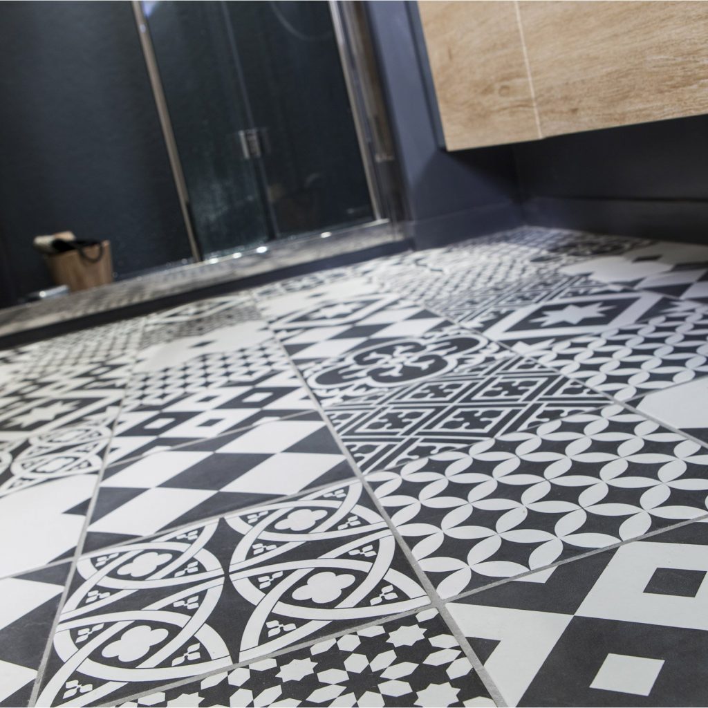 Carrelage sol blanc - fleur de passion